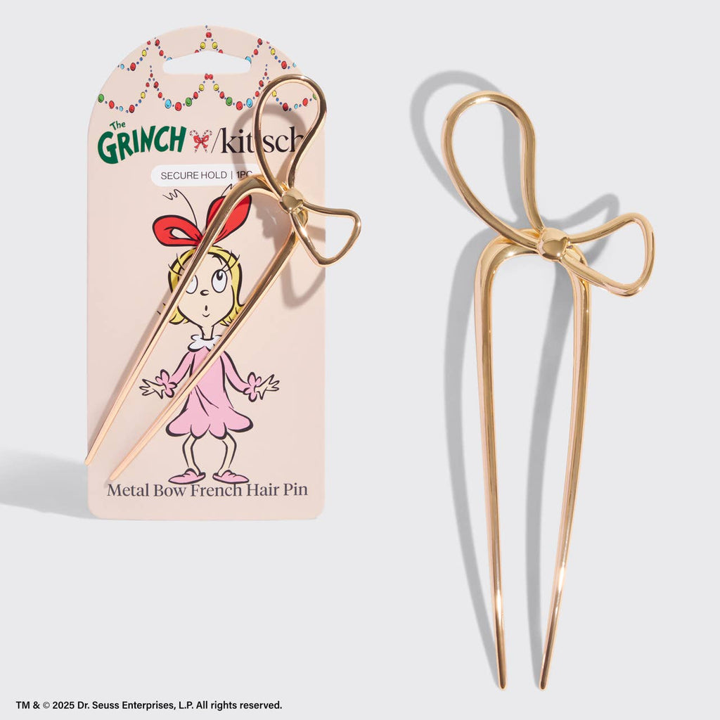 Gold Bow French Hair Pin (The Grinch Collection) – Nudge Eco Store