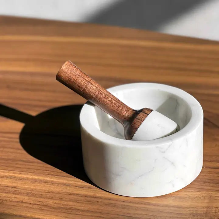 White Marble Mortar & Pestle – Nudge Eco Store