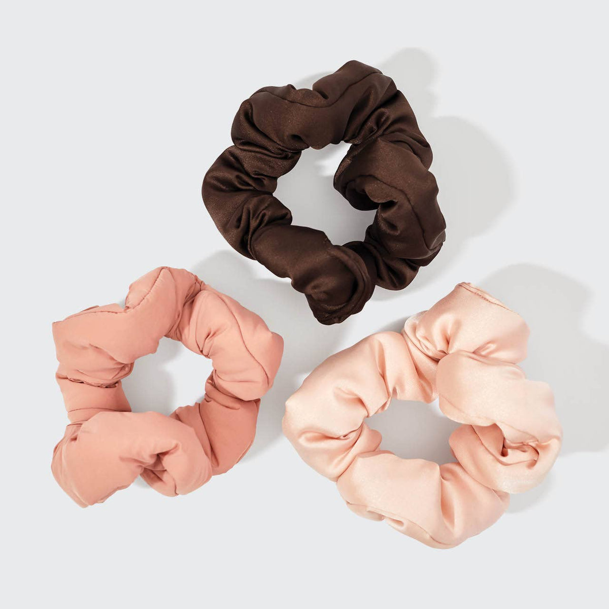 Recycled Fabric Cloud Scrunchies 3pc Set - Rosewood – Nudge Eco Store